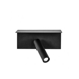 Fabrilamp Fabrilamp - Lampe murale 3w 4000k leonardo noir avec étagère & usb 150lm avec interrupteur 14x18x14cm orientb