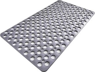 Generic rutschfeste Anti-Schimmel-Badematte aus Gummi mit Abflussl&ouml;chern, maschinenwaschbar, antibakteriell, best&auml;ndig for Dusche oder Badewanne(Gray)