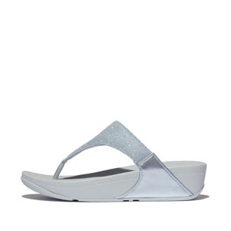 FitFlop Womens Lulu Shimmerlux Toe-Post Sandals, blau, 42 EU