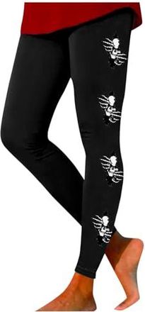 Generic Legging de gym pour femme - Arrangement dHalloween imprim&eacute; - Pantalon de yoga pour halt&eacute;rophilie, gris fonc&eacute;, S