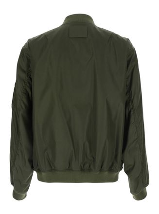 Balenciaga Mens Bomber Jacket Green Tech Fabric Coat