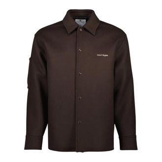 Courr&egrave;ges Braune Woll-Overshirt Herbst-Winter 2025 - - Jackets - Herren - Braun - S