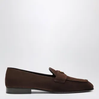 Prada Loafer aus Veloursleder in Dunkelbraun