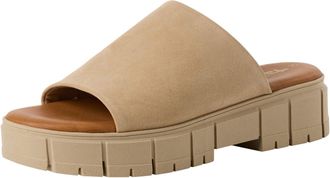 Tamaris Damen Pantolette mit Blockabsatz Leder, braun, 40 EU