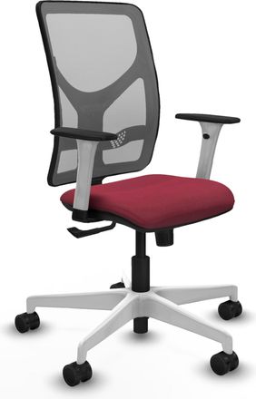 Piqueras y Crespo Gepolsterter B&uuml;rostuhl mit wei&szlig;en und schwarzen Armlehnen, h&ouml;henverstellbare Lendenwirbelst&uuml;tze, ausgestattet mit 3 Positionen und Schneidschaum, Grau