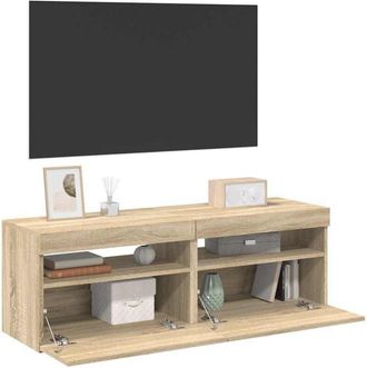 vidaXL Vidaxl - TV-Schr&auml;nke LED-Leuchten 2 Stk. Sonoma-Eiche 60x35x40 cm