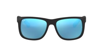 Ray-Ban 0RB4165 Justin Classic Sonnenbrille Large (Herstellergr&ouml;&szlig;e: 54), Schwarz (Gestell: Schwarz, Gl&auml;ser: Blau Verspiegelt 622/54)