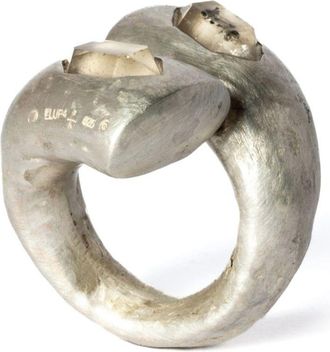 Parts Of Four bague Big Twisted Druid sertie de diamants - Argent
