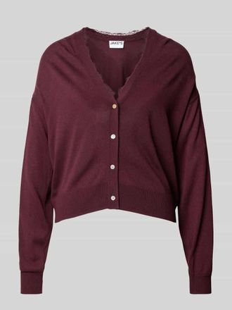 Jake*s Casual Boxy Fit Strickjacke mit Leinen-Anteil