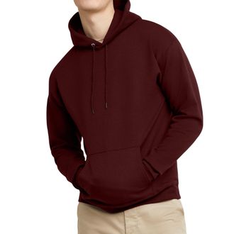 Hanes EcoSmart Hoodie, Midweight Fleece, Pullover Hooded Sweatshirt for Men, Mulled Berry, Medium
