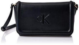 Calvin Klein Bold CK Flap Crossbody Lv04F1027G, Crossover Femme, Black (Black), Taille Unique