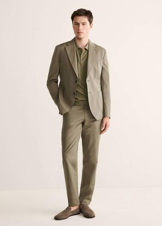 Mango Pantalon costume slim-fit kaki - Homme - 40 - MANGO MAN