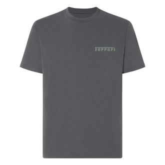 Ferrari T-shirt en coton avec logo - Homme - Tops - Bleu - Taille: S