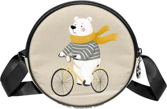 Generic Sac &agrave; bandouli&egrave;re rond pour femme, petit sac &agrave; bandouli&egrave;re avec fermeture &eacute;clair et bretelles r&eacute;glables style d&eacute;contract&eacute; pour femmes et filles