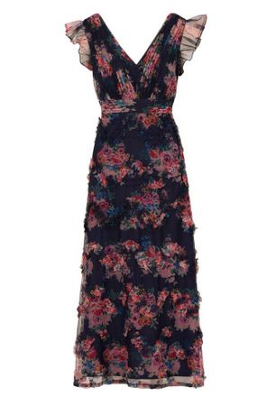 Adrianna Papell Midikleid Printed Tulle Ankle Dress A floral, mesh daydream dress