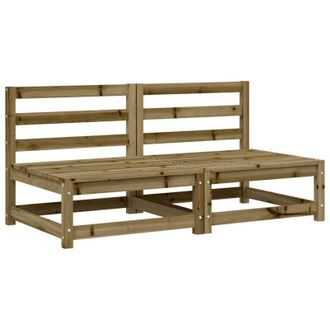 vidaXL Canap&eacute;s de jardin sans accoudoirs 2 pcs blanc bois pin impr&eacute;gn&eacute; vidaXL