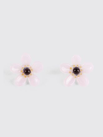 Alaia Boucles doreilles puces Bloom en forme de fleur en verre et laiton