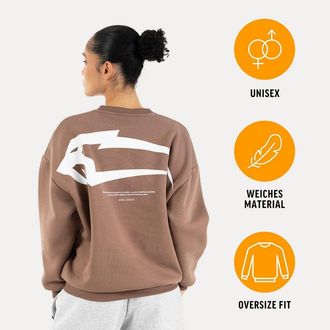 Smilodox Sweatshirt Tane, Herren & Damen Unisex Oversize Pullover mit Backprint & Logo weiches Material, Frontlogo, Rundhals, Oversize, Streetwear