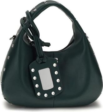 Ganni Mini Hobo Bag mit Nieten - - Bags - Damen - Gr&uuml;n - ONE SIZE