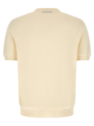 Zanone Cotton Crew Neck Sweater - Cream