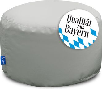 Bruni Pouf Sitzhocker L in Felsgrau - runder Sitzpouf, Indoor und Outdoor als Fu&szlig;hocker, Yoga-Sitzkissen, Meditationskissen geeignet, in Deutschland geferti