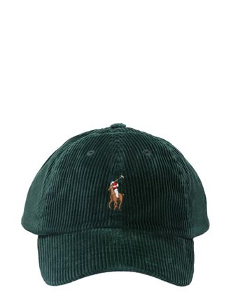 Polo Ralph Lauren logo-embroidered corduroy cap - Vert
