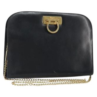 Ferragamo Sac bandouli&egrave;re en cuir Pre-owned - Femme - Pre-owned - Noir - Taille: ONE Size