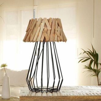 Licht-Erlebnisse Licht-erlebnisse - Tischlampe Treibholz Drahtgestell 58 cm Handarbeit Unikat E27 Tischleuchte