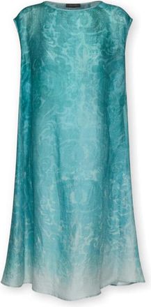 Elena Miro Femme, Tops, Bleu, Taille: 38 FR Long Printed Blouse