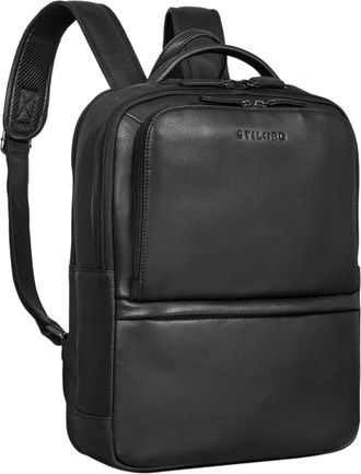 STILORD Albert Moderner Business Rucksack Leder Vintage 17 Zoll Laptopfach mit vielen F&auml;chern | Echtleder Rucksack Herren Schulrucksack Tagesrucksack Unirucks