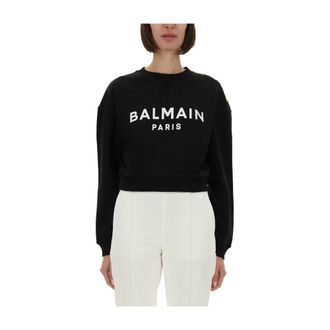 Balmain Bedruckter Paris Sweatshirt - - Sweatshirts & Hoodies - Damen - Schwarzk - L