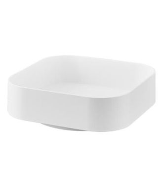 Yamazaki Tableware 2198 Tower Rotating Storage Tray, White, ABS Resin/Silicone, 20 x 20 x 6.3 cm
