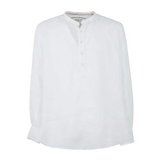 Original Vintage Homme, Chemises, Blanc, Taille: 2XL Chemise à Col Coréen