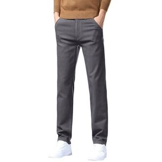 Generic Jean classique &agrave; jambe droite pour homme - Coupe ajust&eacute;e - Avec poches - L&eacute;ger - Basique - Style d&eacute;contract&eacute; - Confortable et r&eacute;sistant, gris fonc&eacute;, 3