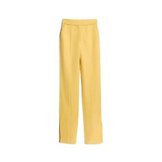 Jacquemus High-Waist Leinenhose mit Seitenschlitz - - Trousers - Damen - Gelb - S