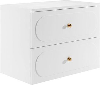 Vente-Unique Mueble Bajo Lavabo suspendido Con encimera - Blanco - 80 cm - SATOBAL