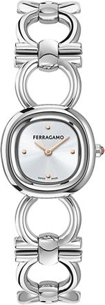 Ferragamo Uhr - Analoge Quarzuhr Za-Double Gancini Jewel-F - Gr. unisize - in Silber - f&uuml;r Damen