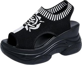 Generic Sandales Femme 2026 &eacute;t&eacute; Confortable Orthop&eacute;dique avec Bout Ouvert et Talon Chaussures Antid&eacute;rapant Respirantes D&eacute;Contract&eacute;Es Sandales de Plage Leger B