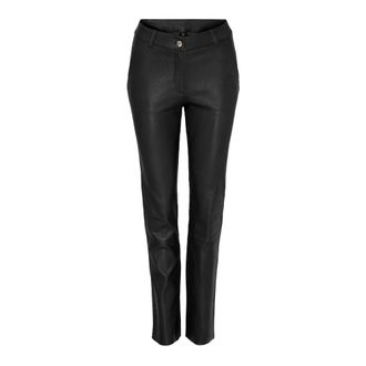 Notyz Chice Leder Slim-Fit Hose - - Trousers - Damen - Schwarzk - S
