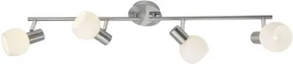 Brilliant Lampe Tiara spot tube 4-fl Fer / blanc 4x D45, E14, 40W, adapt&eacute; aux lampes &agrave; suspension (non inclus) &Eacute;chelle a ++ &agrave; e Bras pivotant / t&ecirc;te pivotante