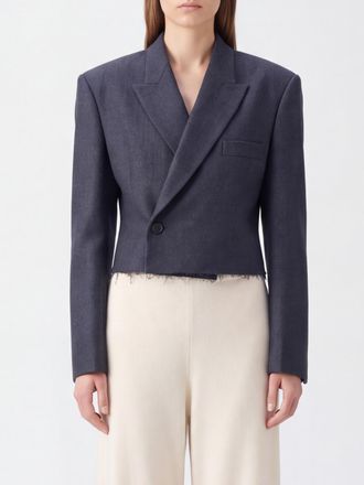 Maison Margiela Cropped Zweireiher-Wollblazer mit gepolsterten Schultern