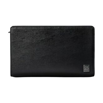 Calvin Klein Homme, Sacs, Noir, Taille: ONE Size Pochette zipp&eacute;e Saffiano Emblem avec poign&eacute;e