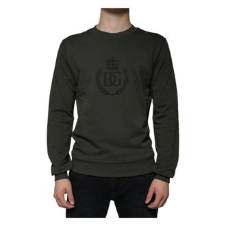 Dolce & Gabbana Kronenprint Army Green Pullover - - Knitwear - Herren - Gr&uuml;n - XS