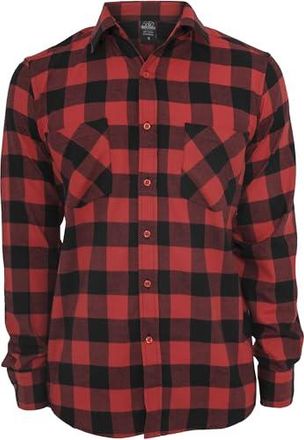 Urban Classics Homme Checked Flanell Shirt Chemise, Blk/Red, M EU