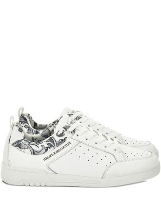 Versace Jeans Couture baskets perforées à imprimé Barocco - Blanc