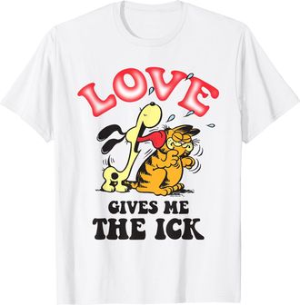 Garfield Love Gives Me The Ick Anti Valentines Day Cartoon T-Shirt
