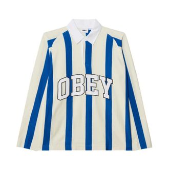 Obey Homme, Tops, Multicolore, Taille: XL Landon LS Stripe Polo