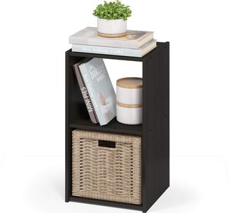 Furinno Pelli kubischer Aufbewahrungsschrank mit 2 Fächern, holz, Espresso, 29.49 x 31.09 x 61.39 cm