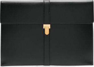 The Row pochette en cuir - Noir