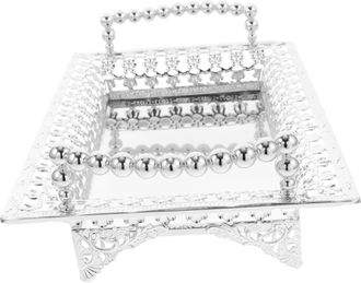 Luxshiny Nordic Style Obsttablett Mit Griff Multifunktionale Servierplatte F&uuml;r Snacks S&uuml;&szlig;igkeiten Und Obst Elegante Tischdekoration Mit Glasboden F&uuml;r Zuhause U